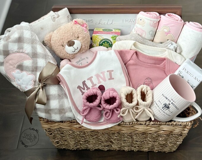 Newborn Girl Gift Basket, Deluxe Gift Basket, Baby Shower Gift, It's A ...