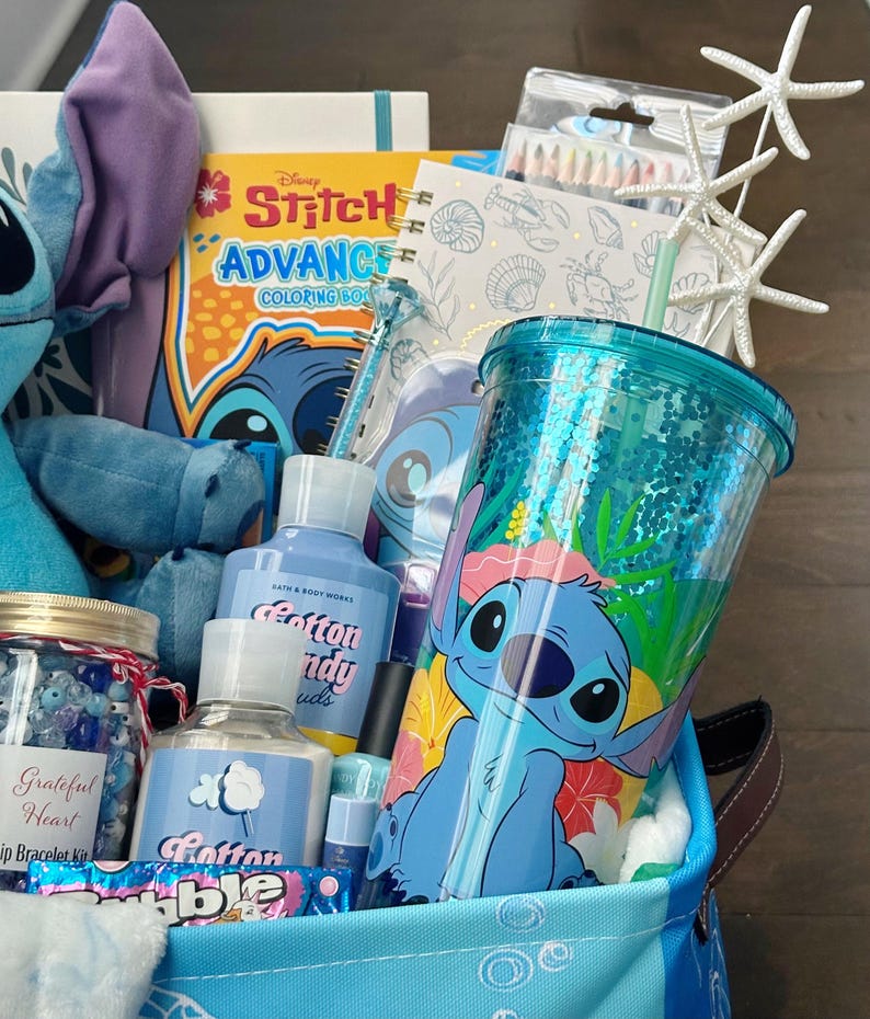 Stitch Inspired Gift Basket, Tween Girl Gift, Teen Girl, Stitch Plush 9 ...