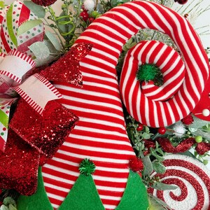 Large Christmas Elf Door Swag, Whimsical Elf Holiday Decor, Christmas ...