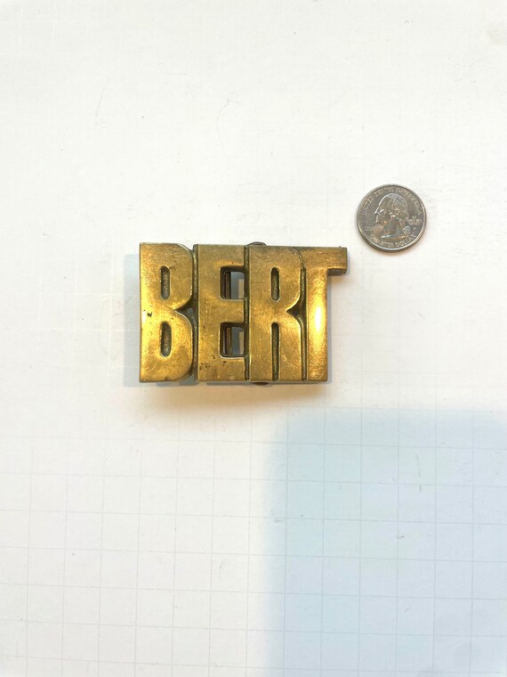 BERT Vintage Brass Belt Buckle - Gem