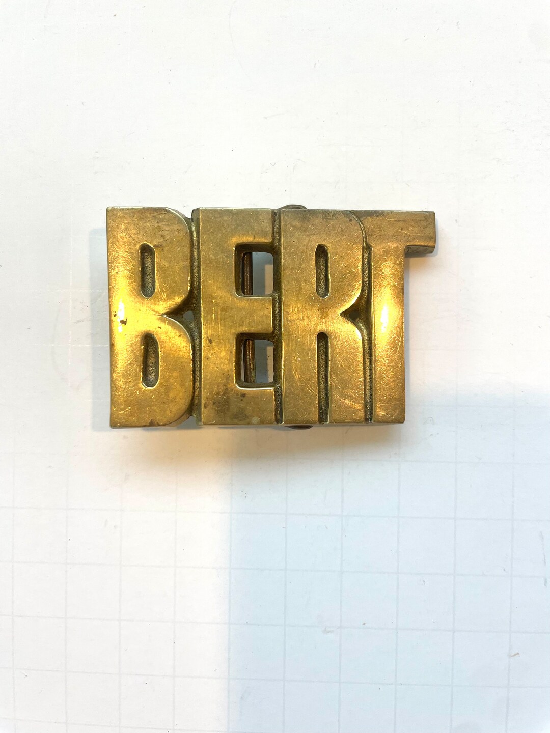 BERT Vintage Brass Belt Buckle - Etsy