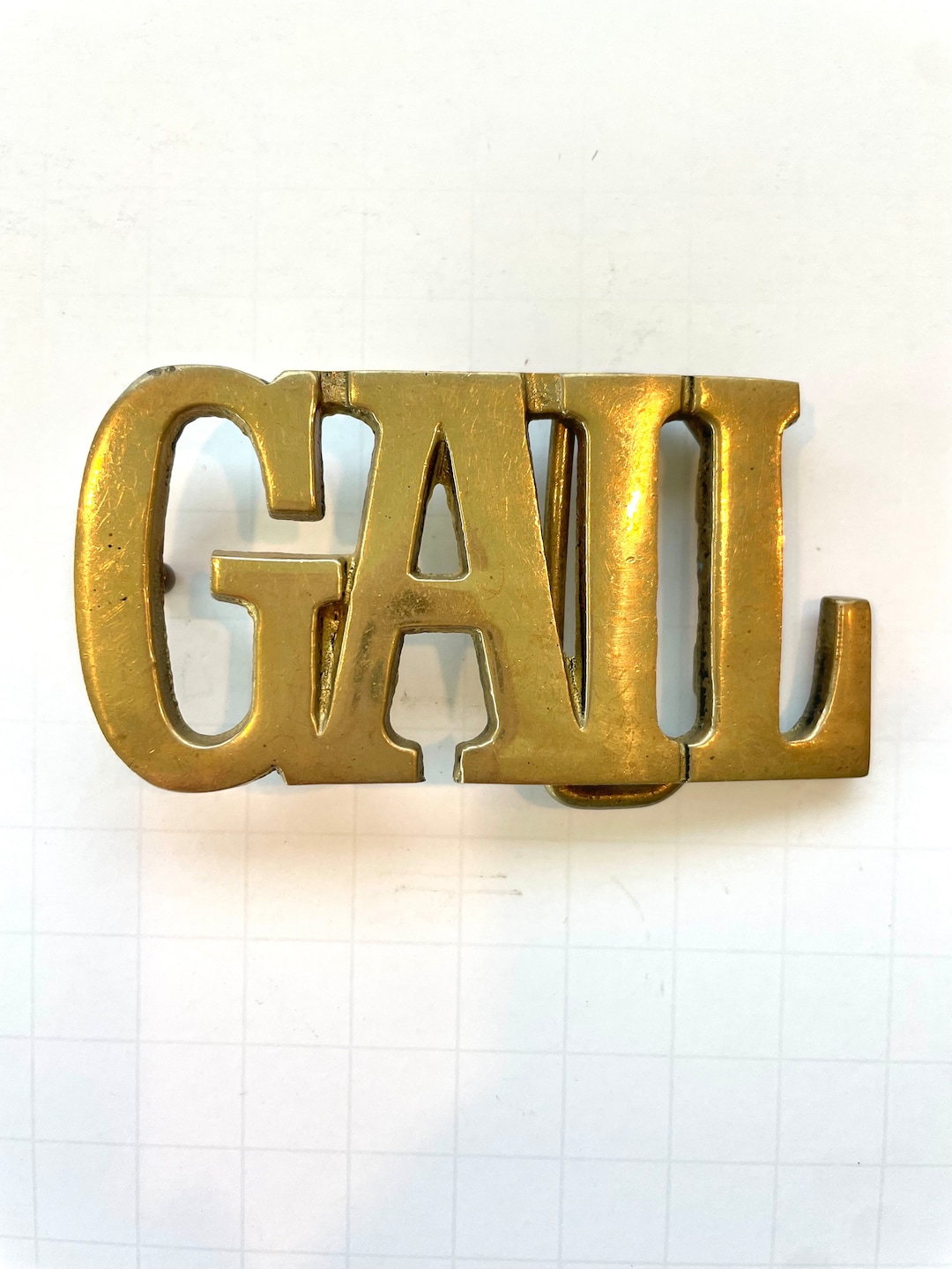 GAIL Vintage Brass Belt Buckle - Etsy