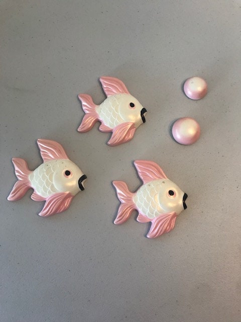 6473 ICONIC 1970 Miller Studio Bright Green Angel Fish Chalk Ware Wall ...
