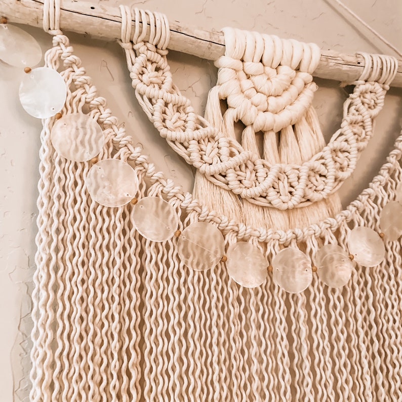 Ocean Macrame Wall Art Seashell Inspired Cotton Cord - Etsy