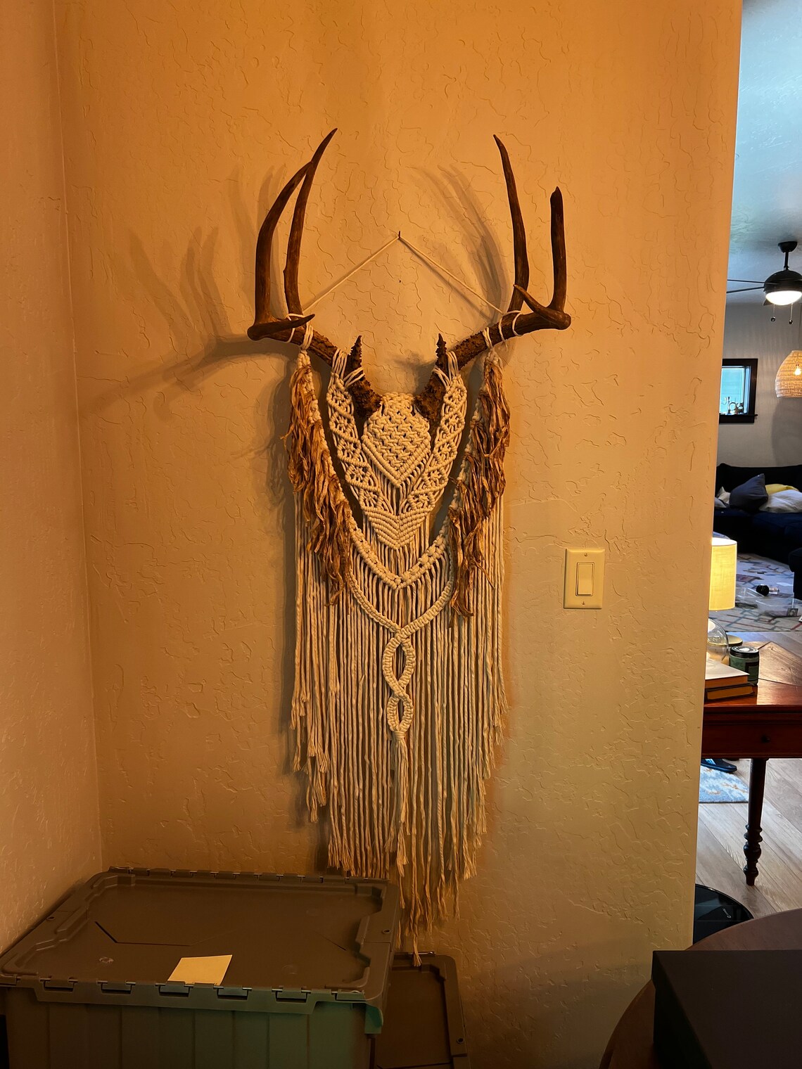 Antler Mount Macrame Wallhanging Unique - Etsy