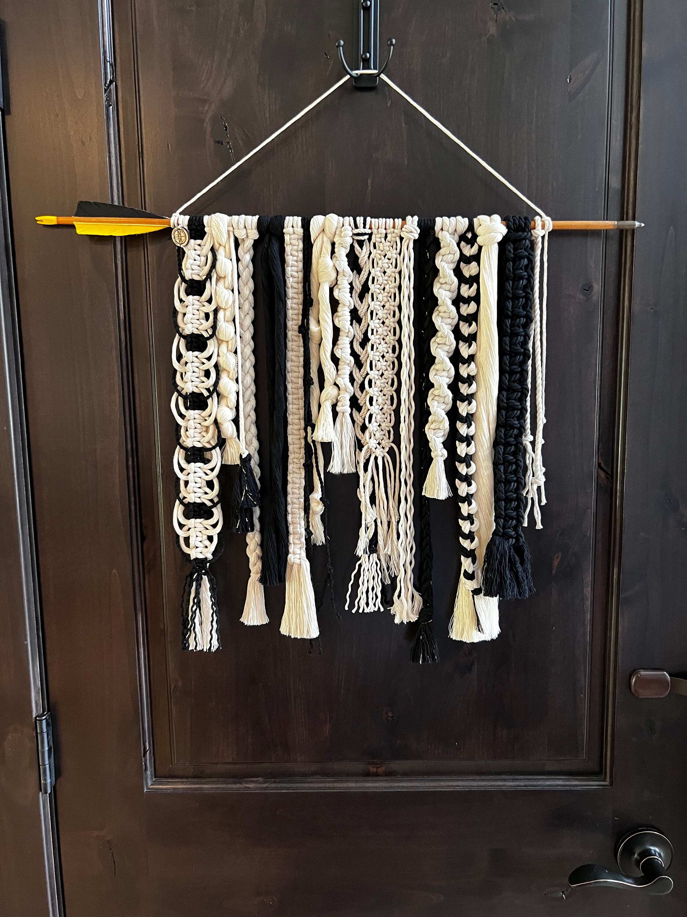 Arrow Macrame Art in Black and White - Etsy