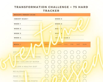 75 Hard Challenge Printable Digital Download Daily Habit Tracker ...