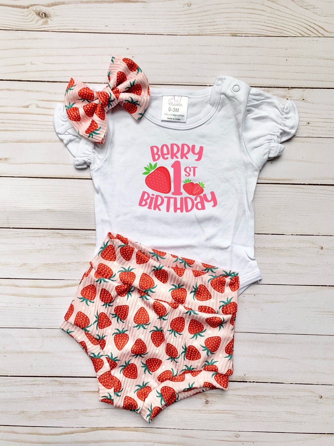 Berry First Birthday Bummies Bodysuit Babygirl Toddler - Etsy