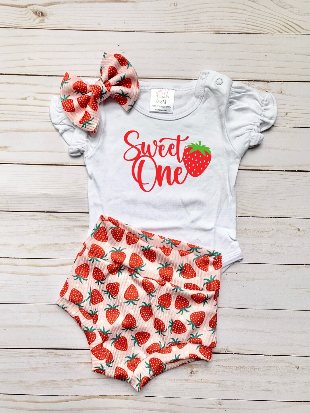Sweet One, Strawberry, Birthday, First Birthday, Set, Baby Girl ...