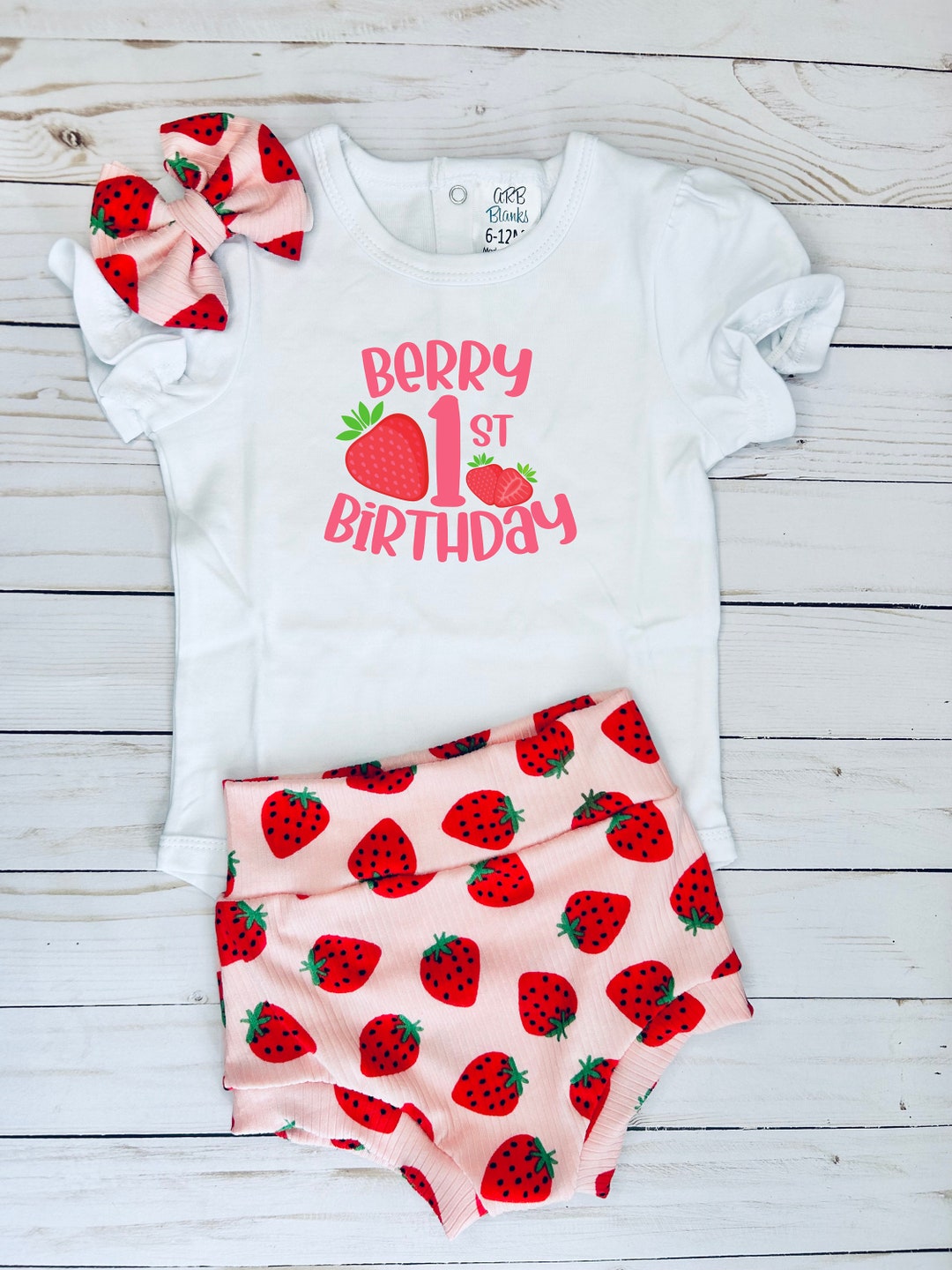 Berry First, Birthday, Bummies, Bodysuit, Babygirl, Toddler, Shorts ...