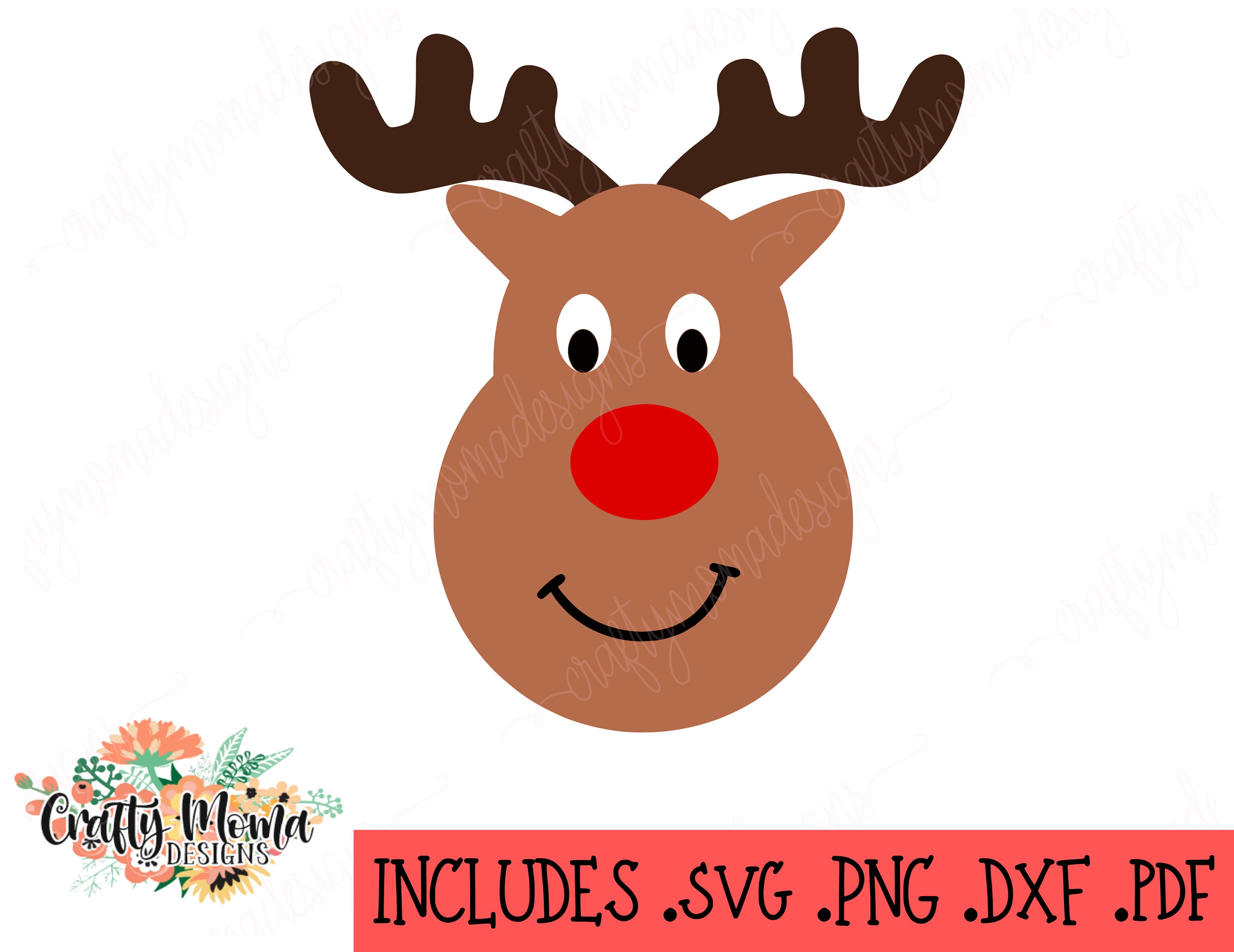 Cute Reindeer SVG Christmas SVG PNG Reindeer Face Svg Digital Download ...