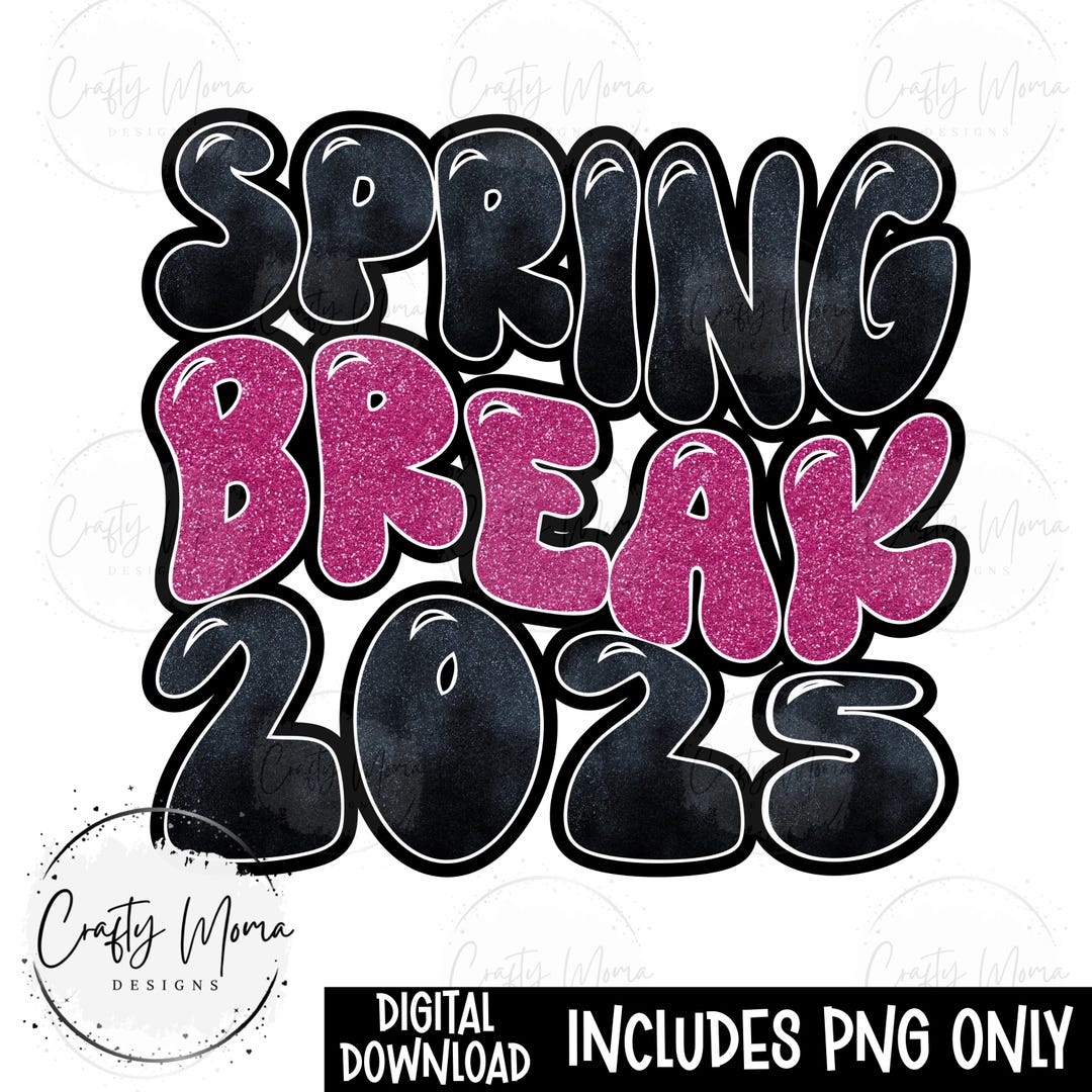Spring Break 2025 Png Design - Retro Pink Spring Break PNG - Etsy