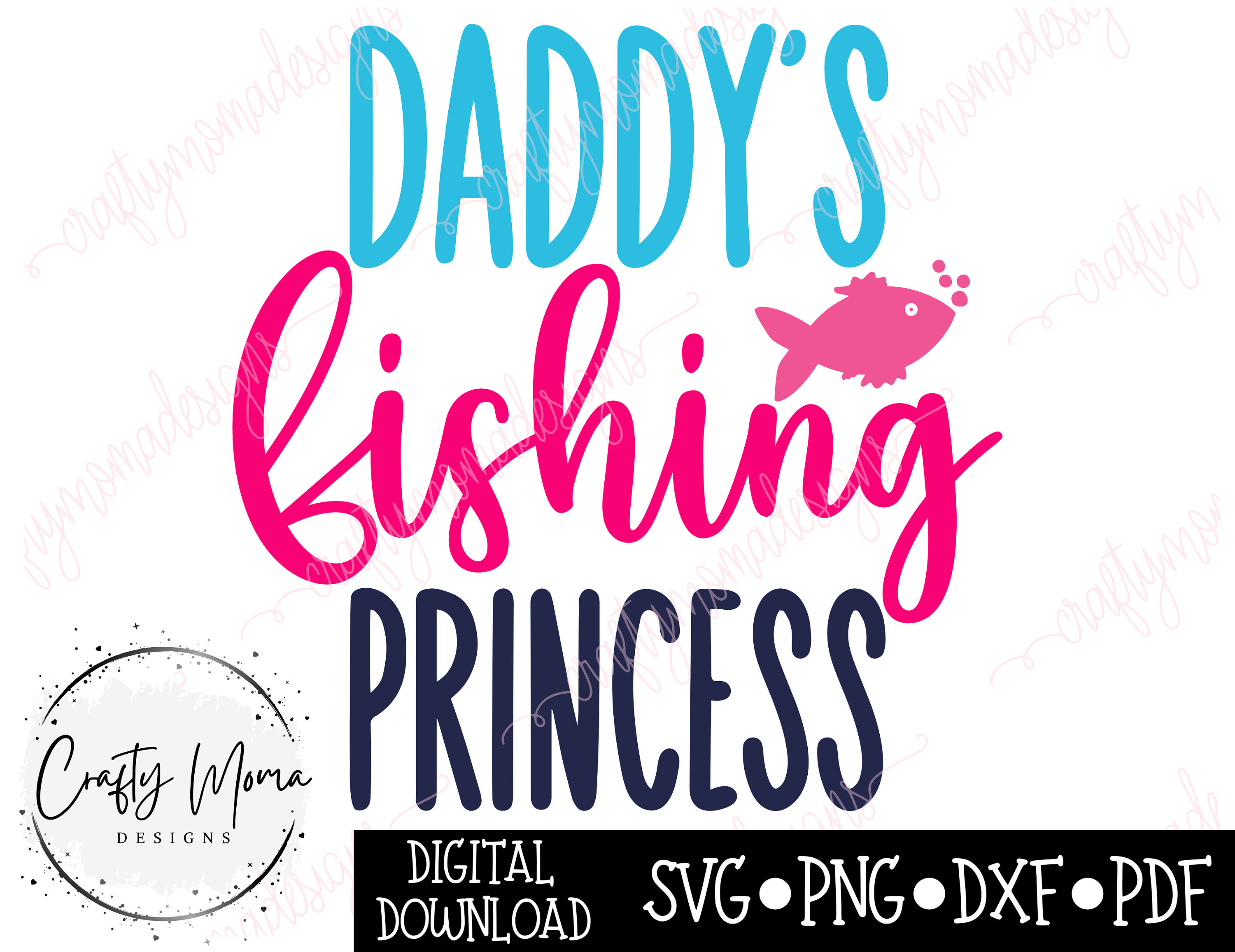Daddy's Fishing Princess SVG - Girls Fishing Shirt Design - Fishing ...