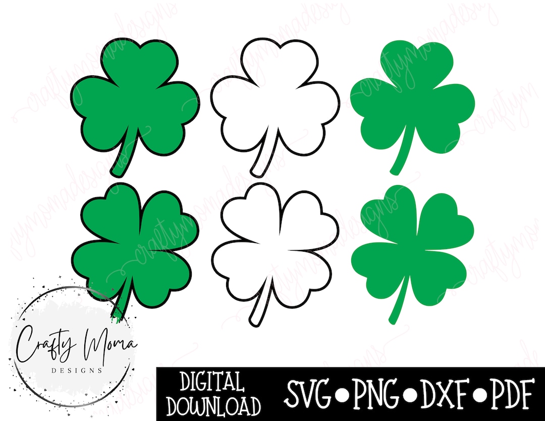 Clover SVG Bundle - Four Leaf Clover SVG and PNG - Instant Digital ...