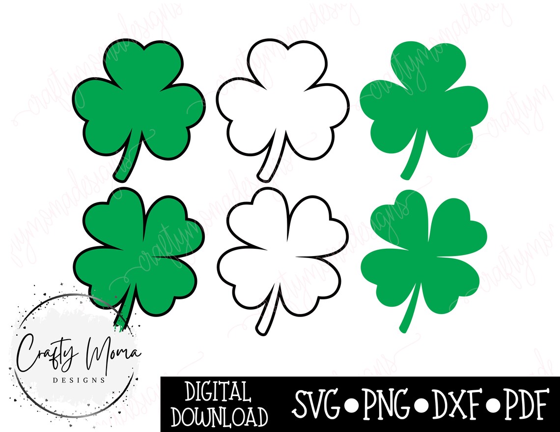 Clover SVG Bundle - Four Leaf Clover SVG and PNG - Instant Digital ...