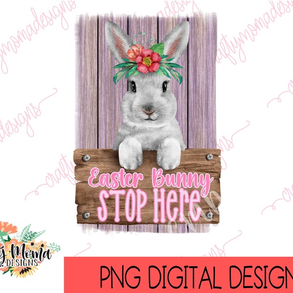 Easter Bunny Stop Here Sign - Etsy