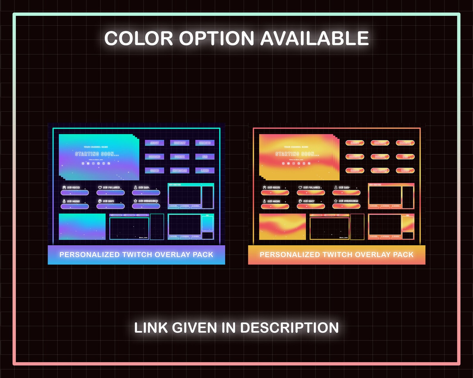 Custom Twitch Overlay Package Pastel Magic Particles Twitch - Etsy