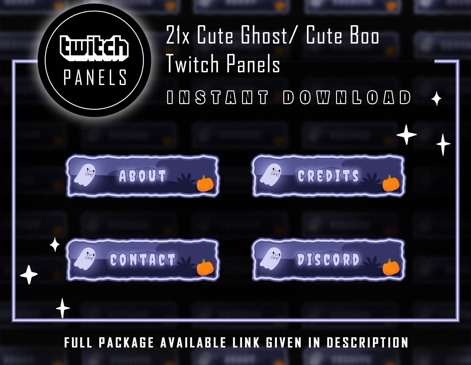 21x Cute Ghost Twitch Panels Cute Boo Twitch Panels Instant - Etsy