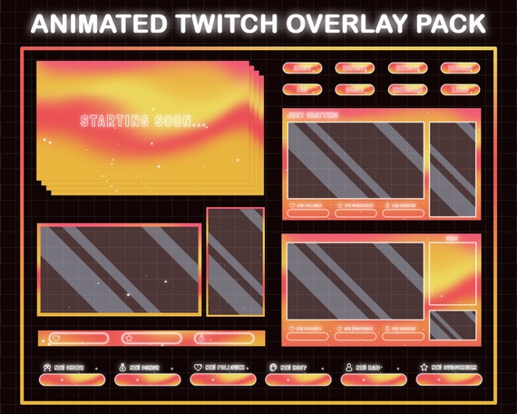 Twitch Overlay Package Orange Magic Particles Twitch - Etsy