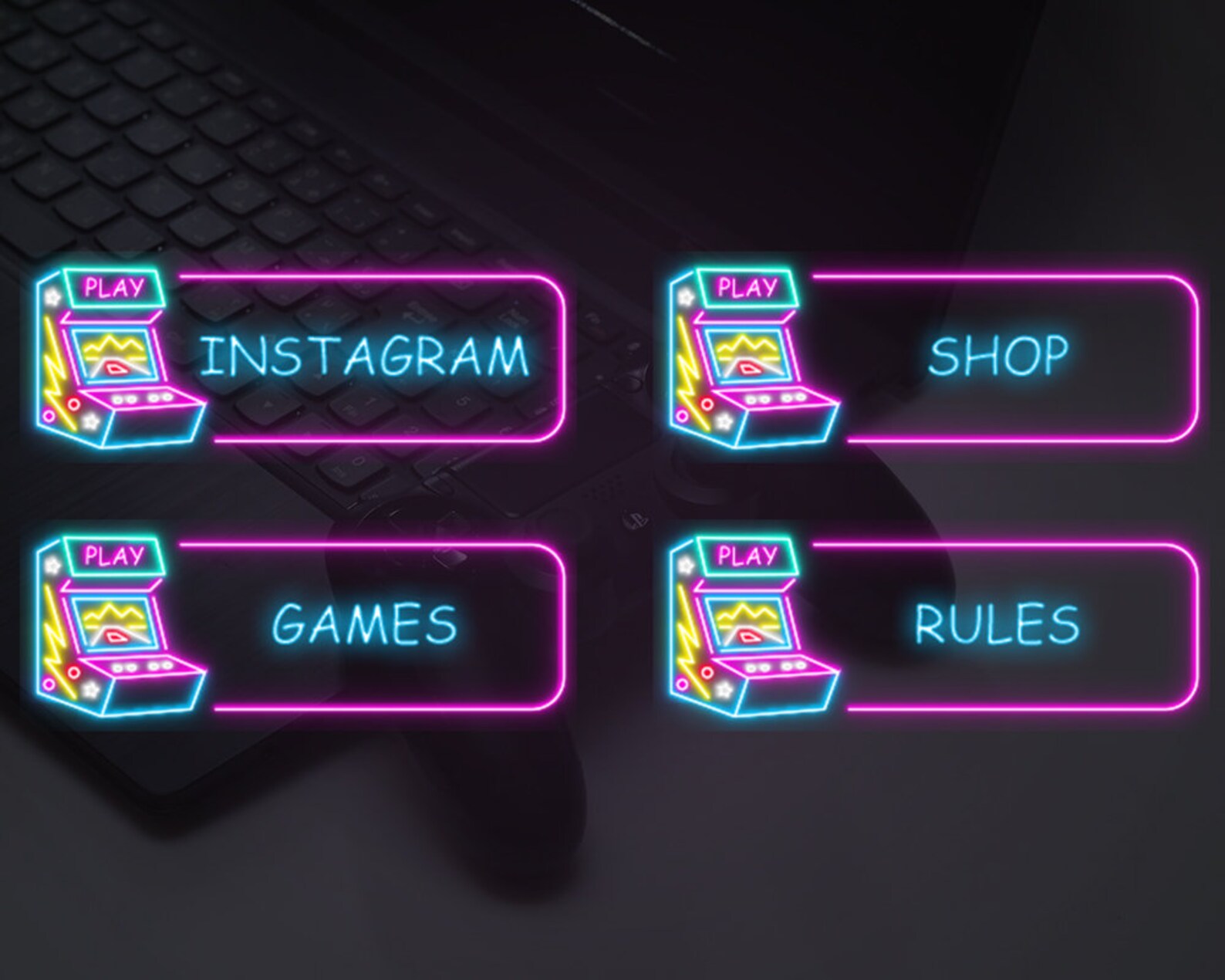 Twitch Panels Neon 20 Neon Gaming Twitch Panels Twitch | Etsy
