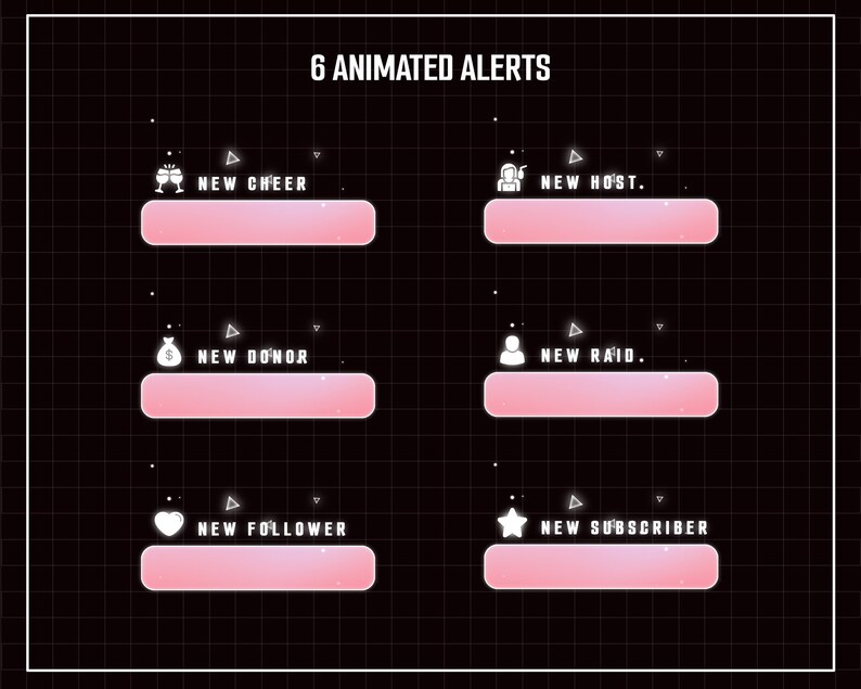 Twitch Overlay Package Animated Magic Triangle Particles | Etsy