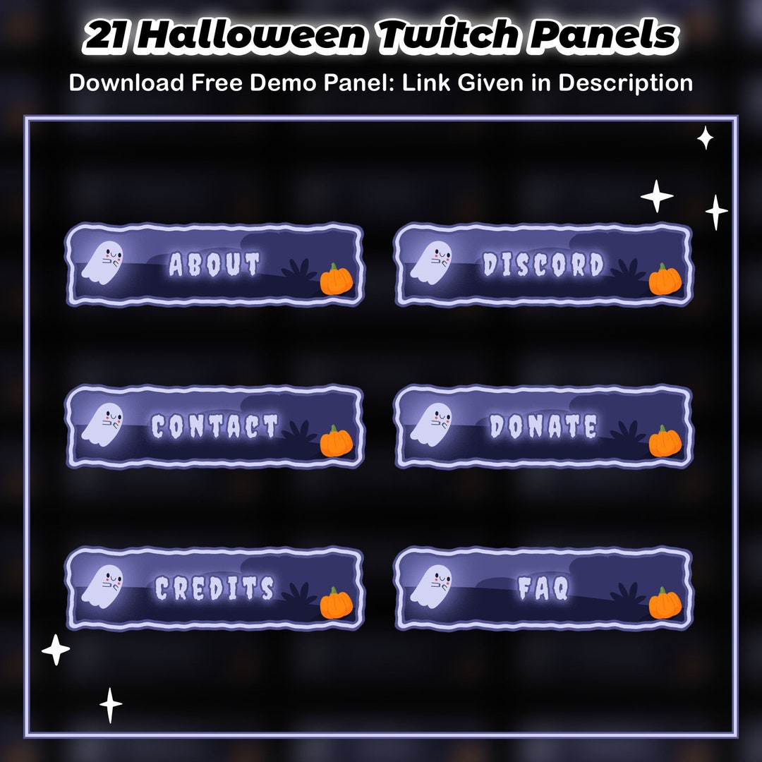 21x Cute Ghost Twitch Panels | Cute Boo Twitch Panels Instant Download ...