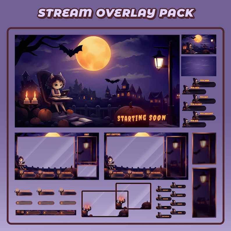 Vampire Twitch Overlay: Spooky Halloween Stream Package - Etsy