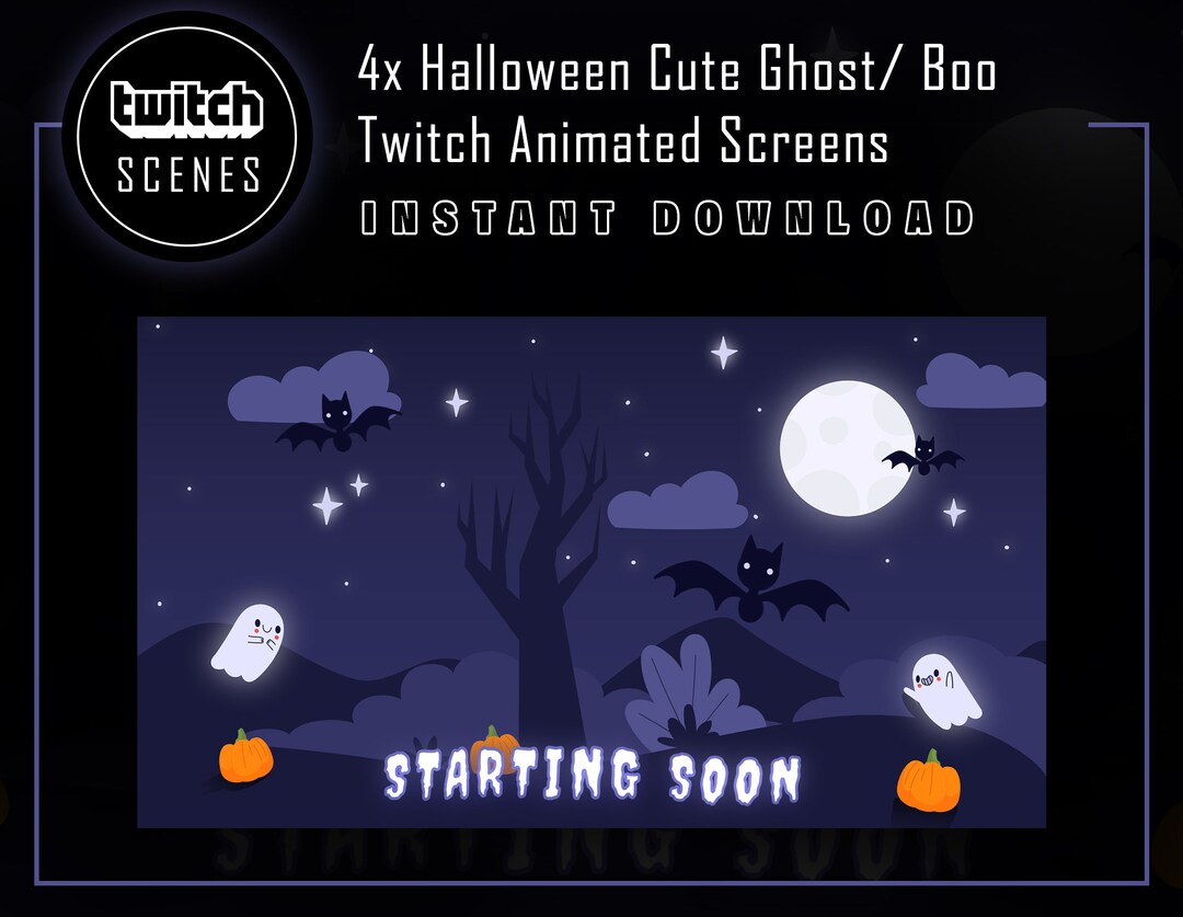 Ghost Animated Twitch Screens | Halloween Stream Scenes (digital ...