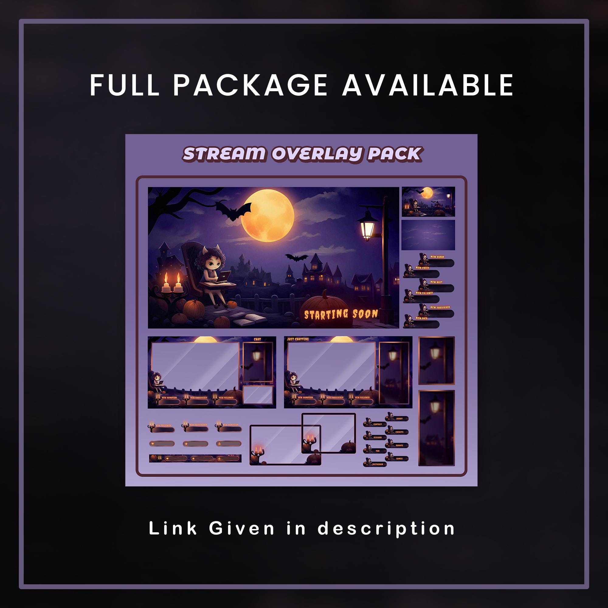 Vampire Witch Halloween Twitch Panels – Spooky Stream Overlay (digital ...