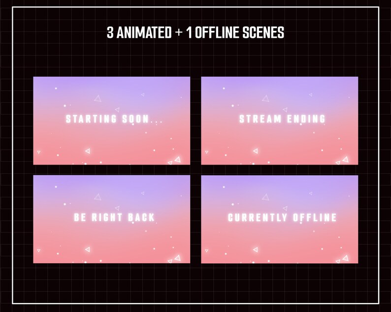 Twitch Overlay Package Animated Magic Triangle Particles | Etsy