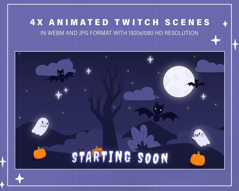 Twitch Animated Screen Halloween Cute Ghost Animated Twitch - Etsy