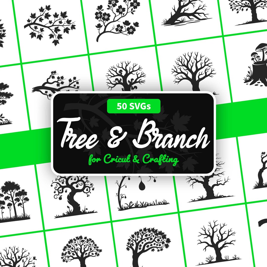 Tree and Branch SVG Bundle for Cricut, Silhouette, Nature Tree Clipart ...