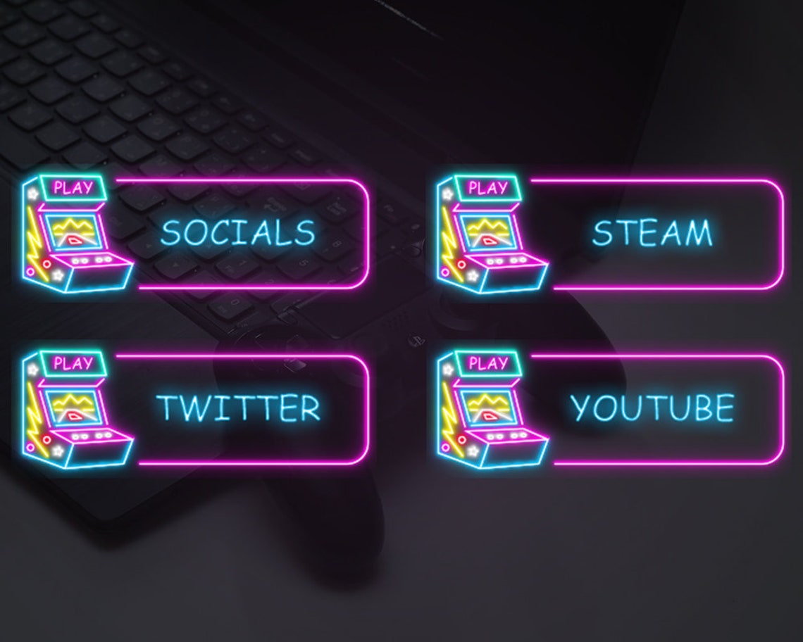 Twitch Panels Neon 20 Neon Gaming Twitch Panels Twitch | Etsy