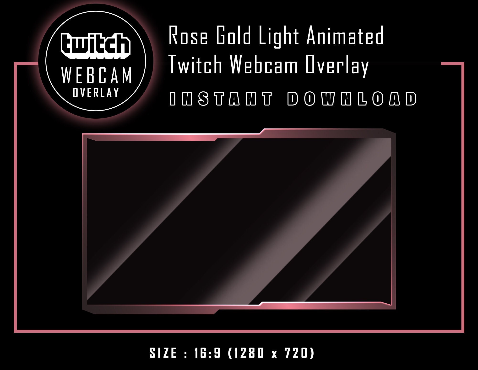 Twitch Webcam Overlay Pink Rose Gold Animated Facecam - Etsy