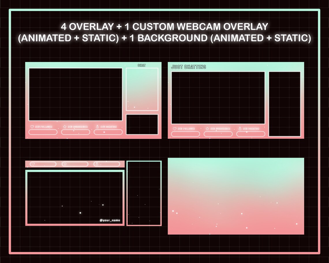 Custom Twitch Overlay Package Pastel Magic Particles Twitch - Etsy