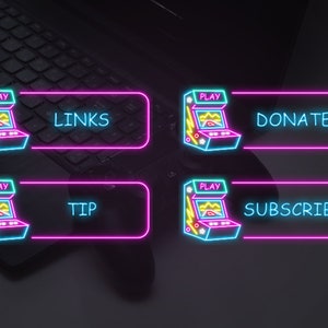 Twitch Panels Neon 20 Neon Gaming Twitch Panels Twitch | Etsy