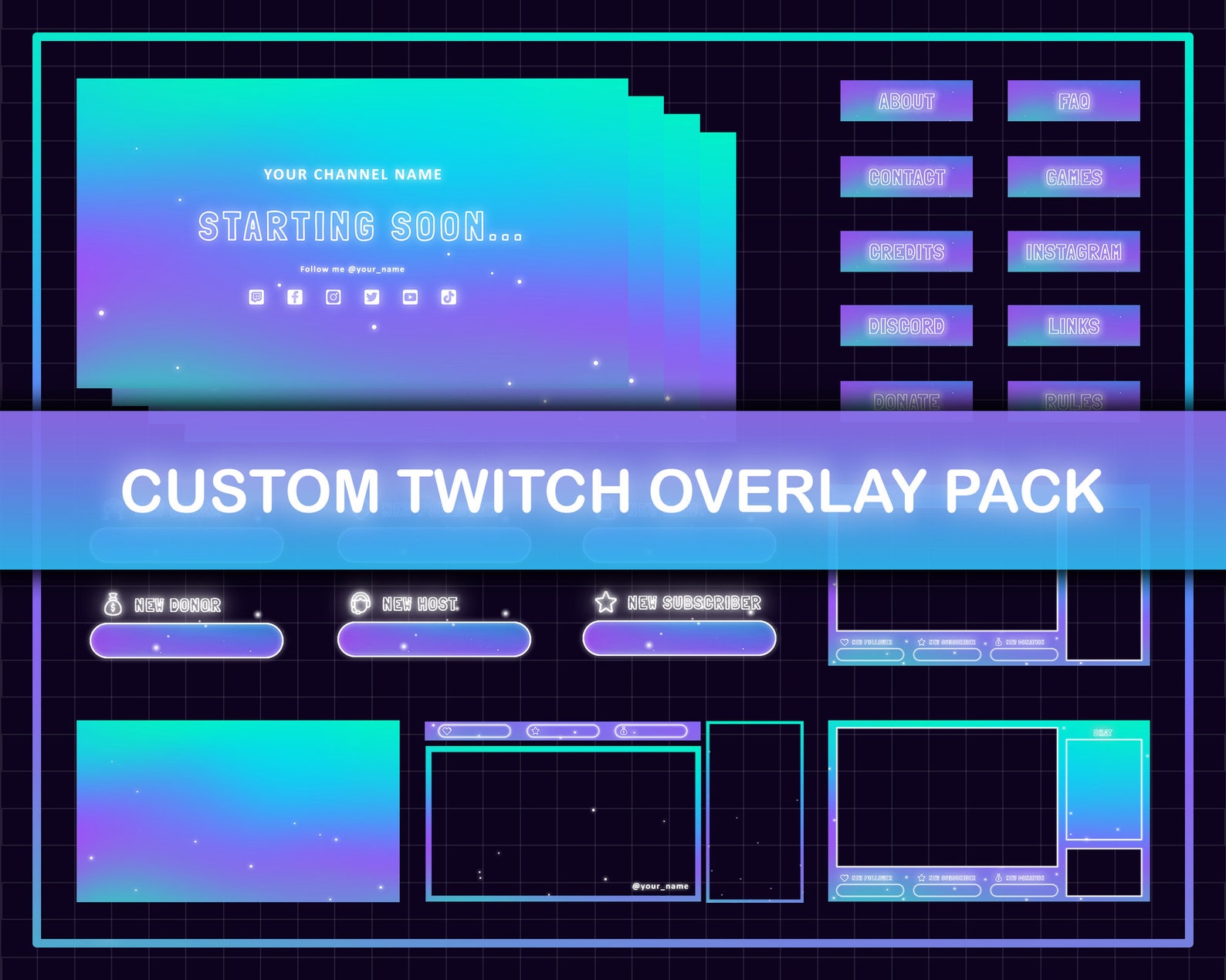 Custom Twitch Package Overlay Magic Particles Twitch | Etsy