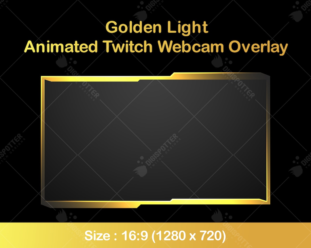 Webcam Overlay Twitch Animated Facecam Overlay Golden Light - Etsy