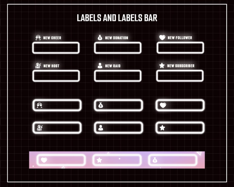 Twitch Overlay Package Animated Magic Triangle Particles | Etsy