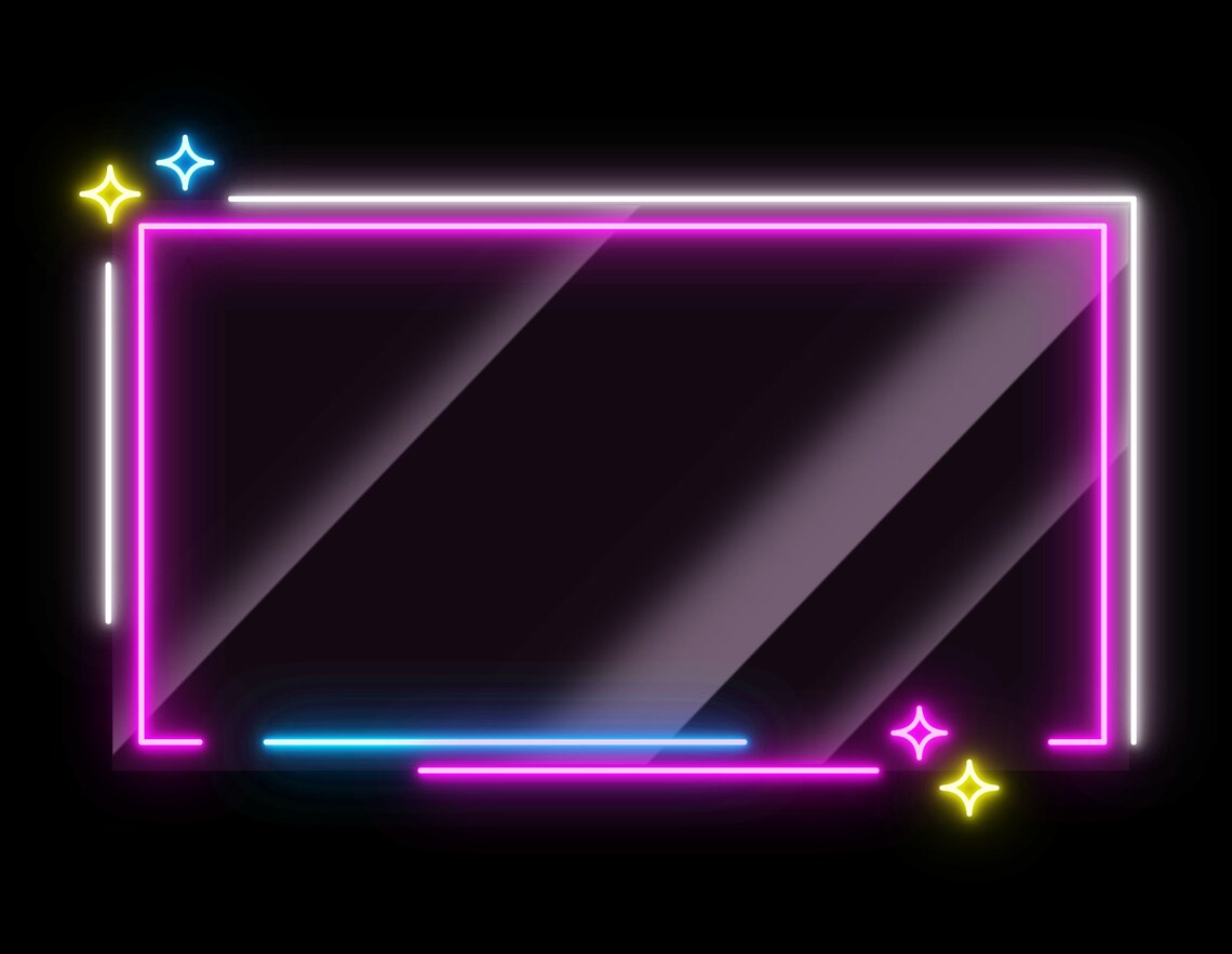 Twitch Webcam Overlay Animated Neon Line Star Facecam - Etsy