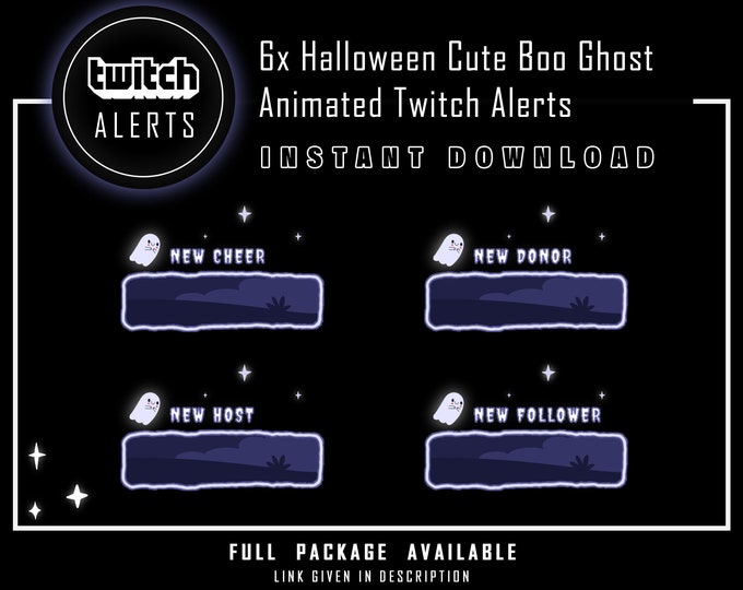 Animated Ghost Twitch Stream Alerts Pack Spooky Ghost Stream Alert Pack ...