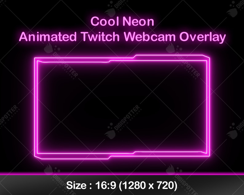 Webcam Overlay Twitch Animated Facecam Overlay Cool Neon - Etsy