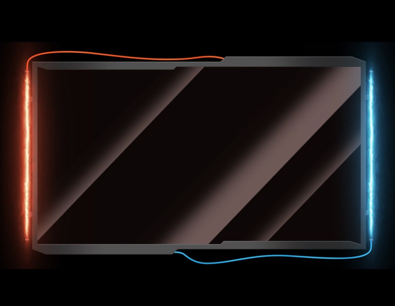 Animated Twitch Webcam Overlay: Orange & Blue Neon Light (digital ...