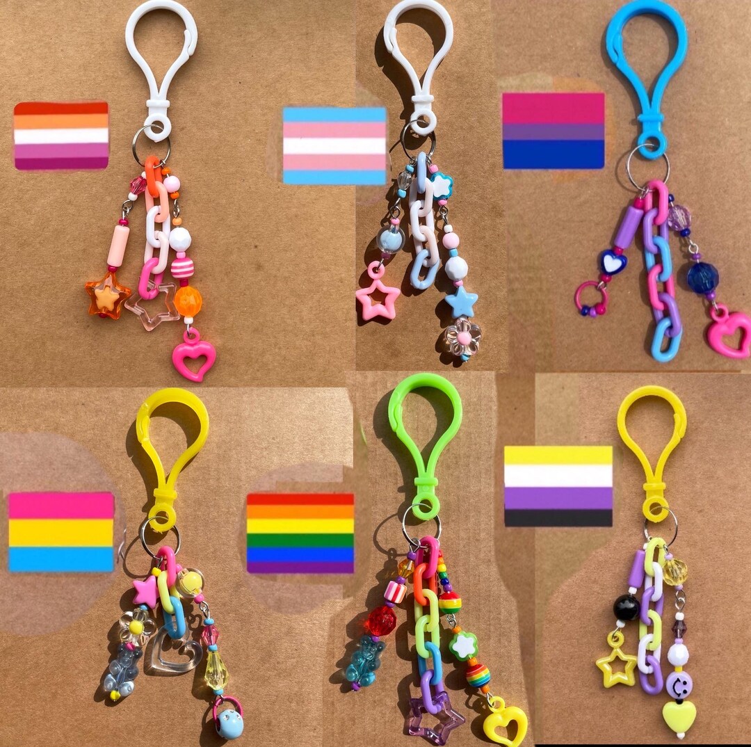 Pride Keychain | Rainbow Keychain | Trans Keychain | Bi Keychain - Etsy