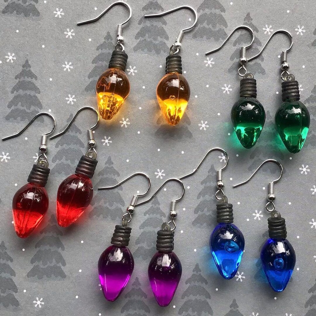 Christmas Light Earrings - Etsy