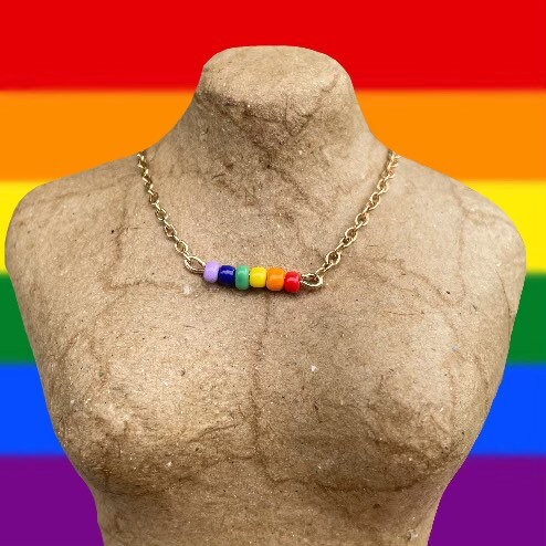 Pride Flag Necklace Rainbow Pride Necklace - Etsy