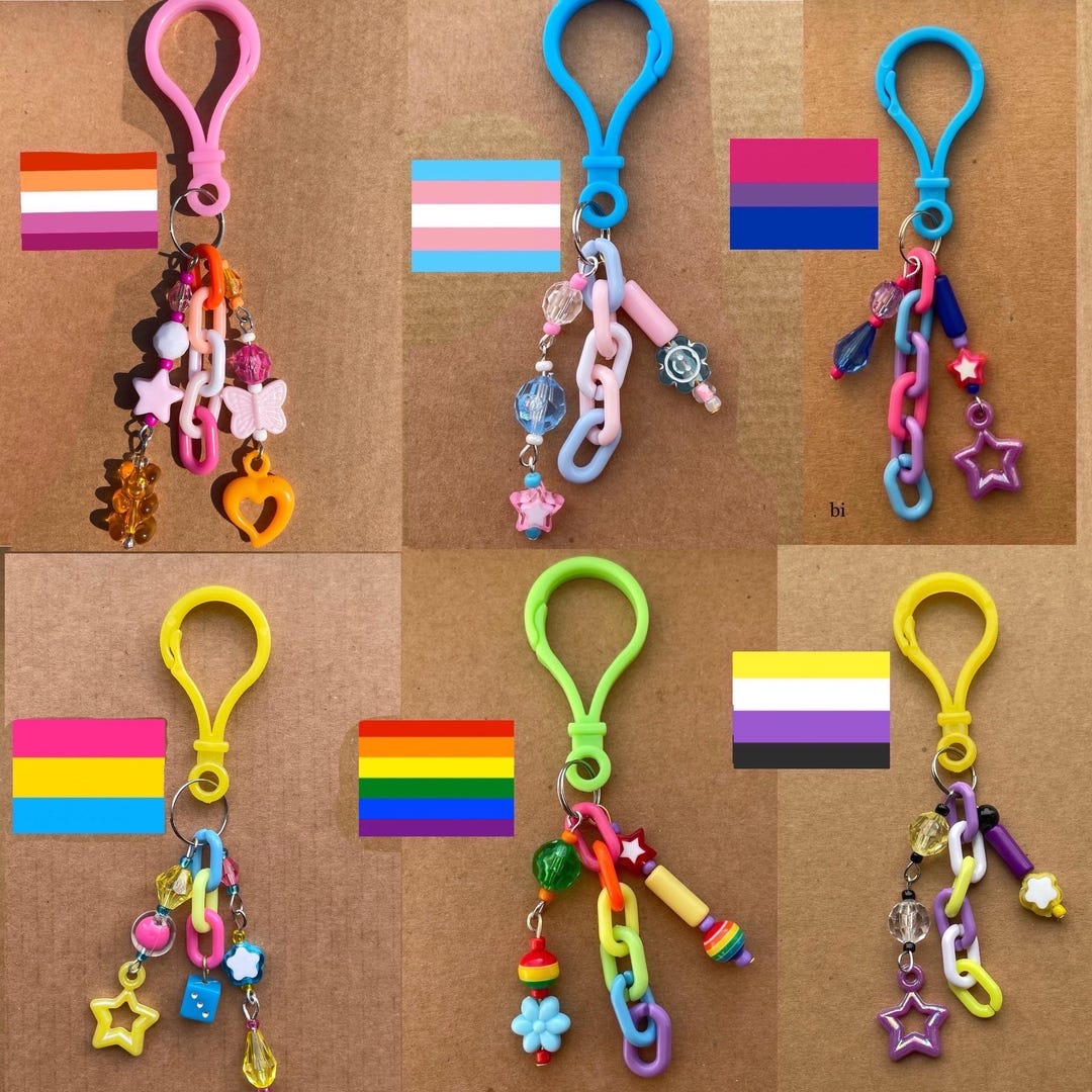 Pride Keychain Rainbow Keychain Trans Keychain Bi Keychain - Etsy
