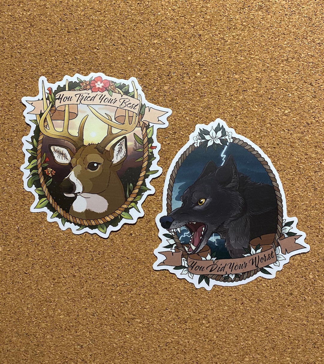 Vinyl Honor Badges Stickers Buck & Wolf - Etsy