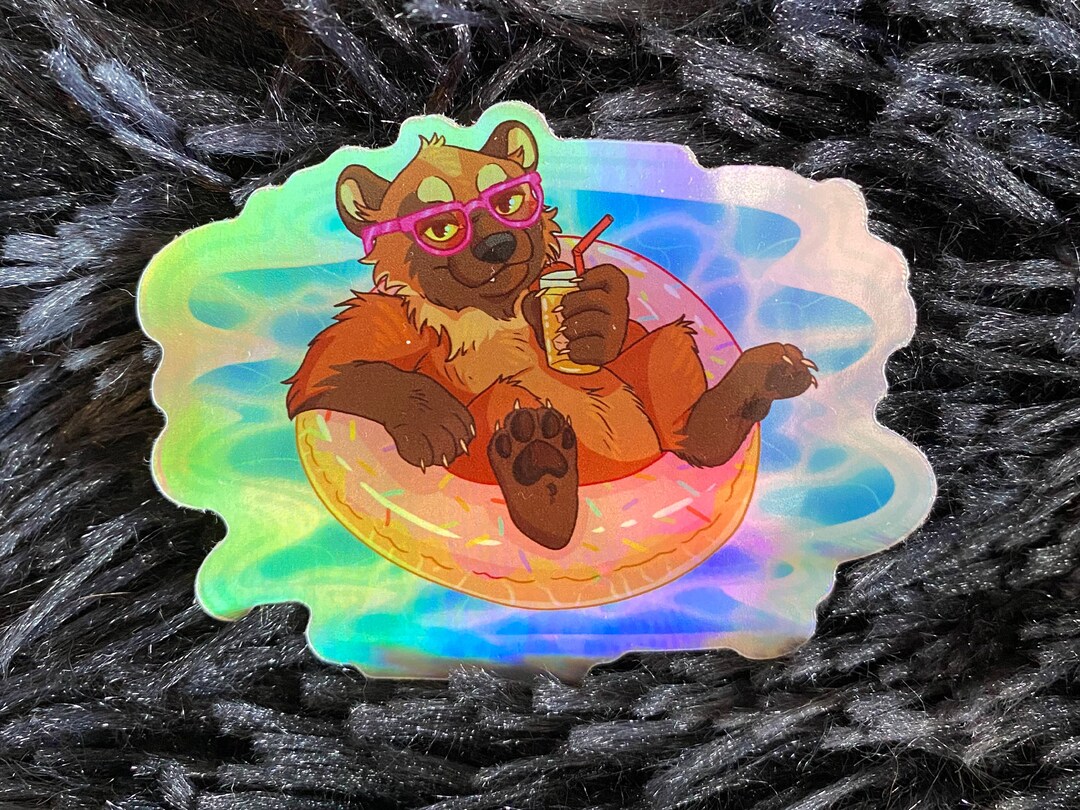 Wolverine Pool Party Holographic Vinyl Sticker - Etsy