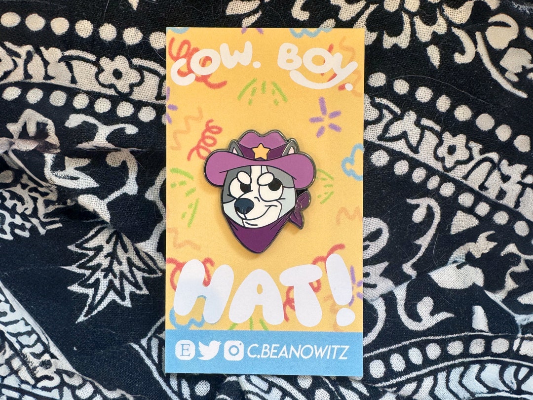 Cowboy Hat Cattle Dog Enamel Pin - Etsy